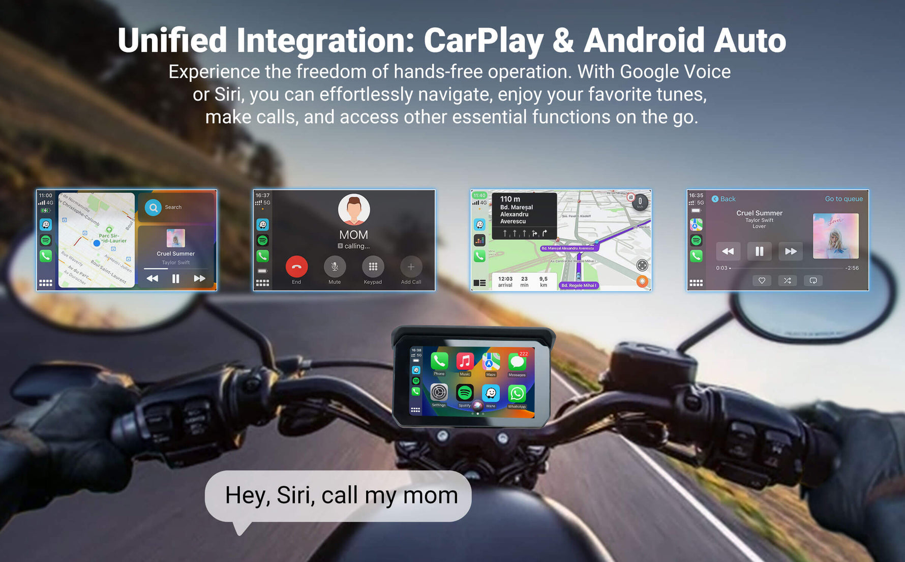 CarPlay Lite C5 SE Portable Motorcycle Wireless CarPlay/Android Auto I – ottoscreen