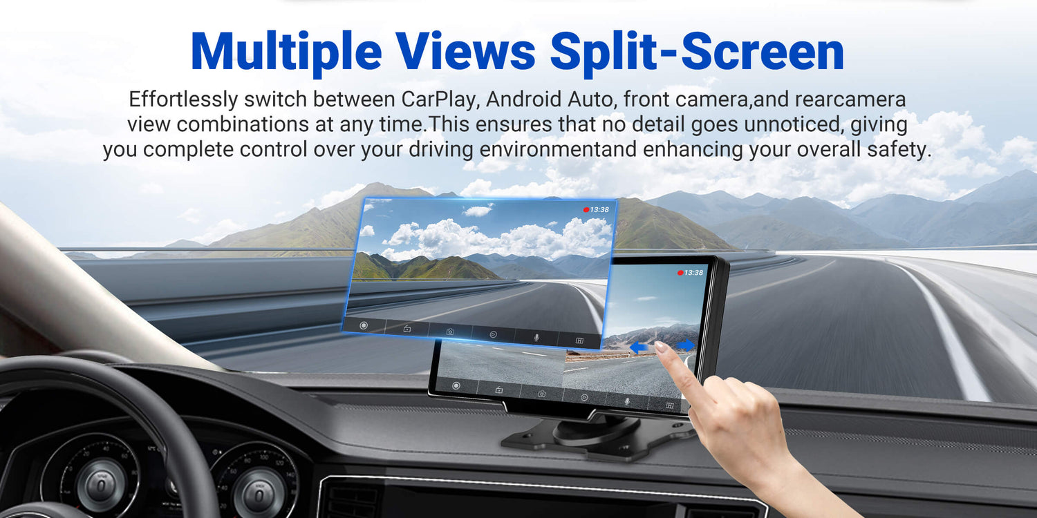 Portable Apple Carplay & Android Auto Screen For Car with 2.5K Dash Ca ...